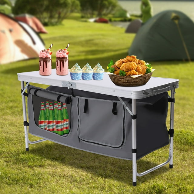 Camping Kitchen Station Outdoor Camping Tables Portable Camp Cook Table ...