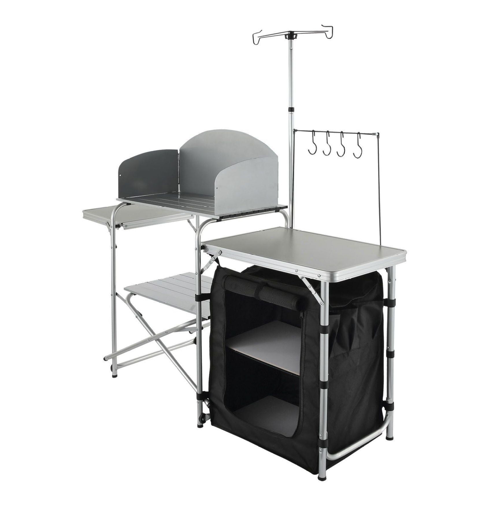 Camping Kitchen Table, Folding Outdoor Cooking Table with Storage ...