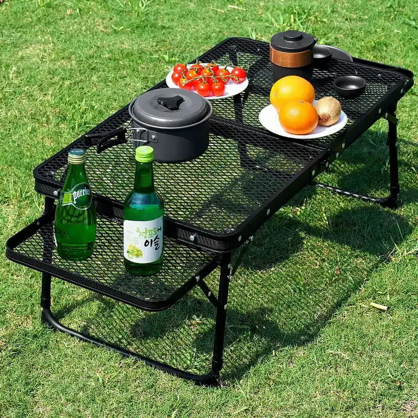 Camping Kitchen Table Folding Portable Cooking Table BBQ Grill Stand ...