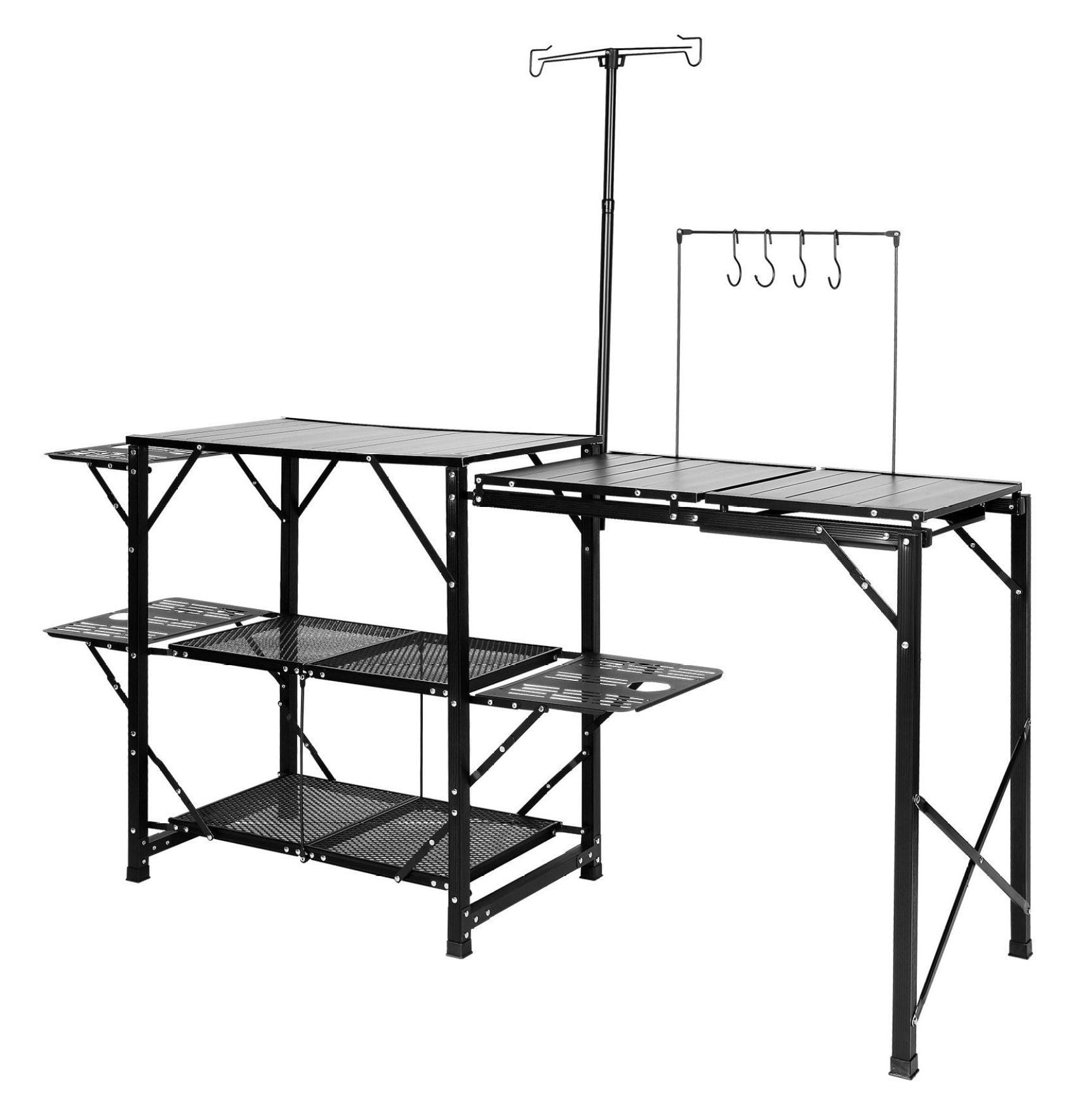 Camping Kitchen Table, One-piece Folding Portable Cook Station with A ...