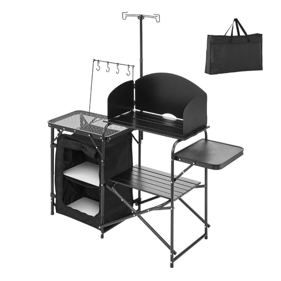 Camping Kitchen Table, Portable Outdoor Cook Station, Aluminum Camp ...