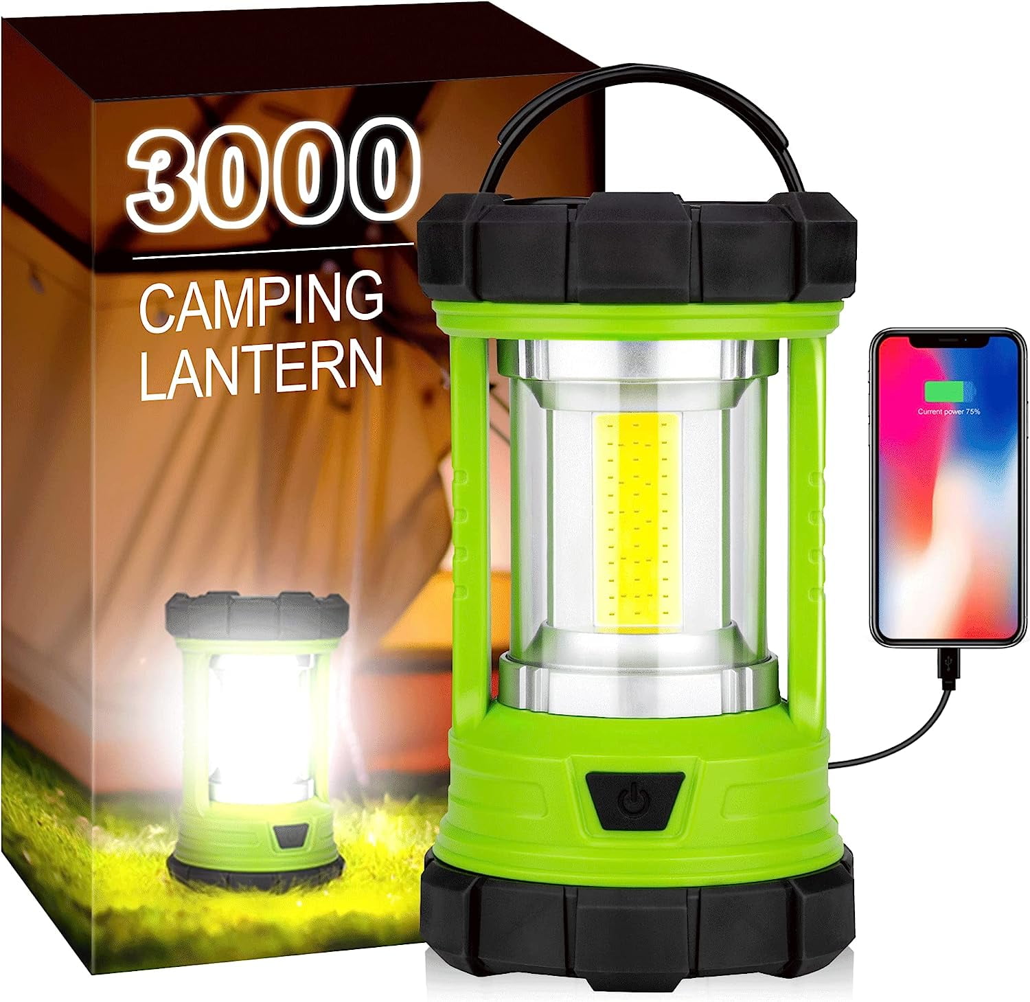 Camping Lantern, 3000LM LED Rechargeable Battery Operated Lantern, 5 ...