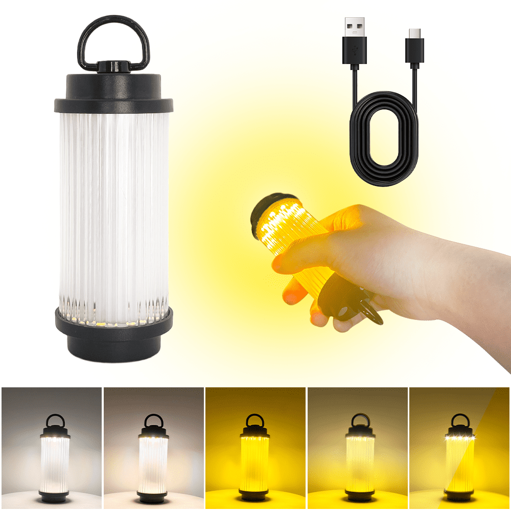 Camping Lantern Rechargeable, 2000mAh Battery Operated Lamp, Outdoor ...