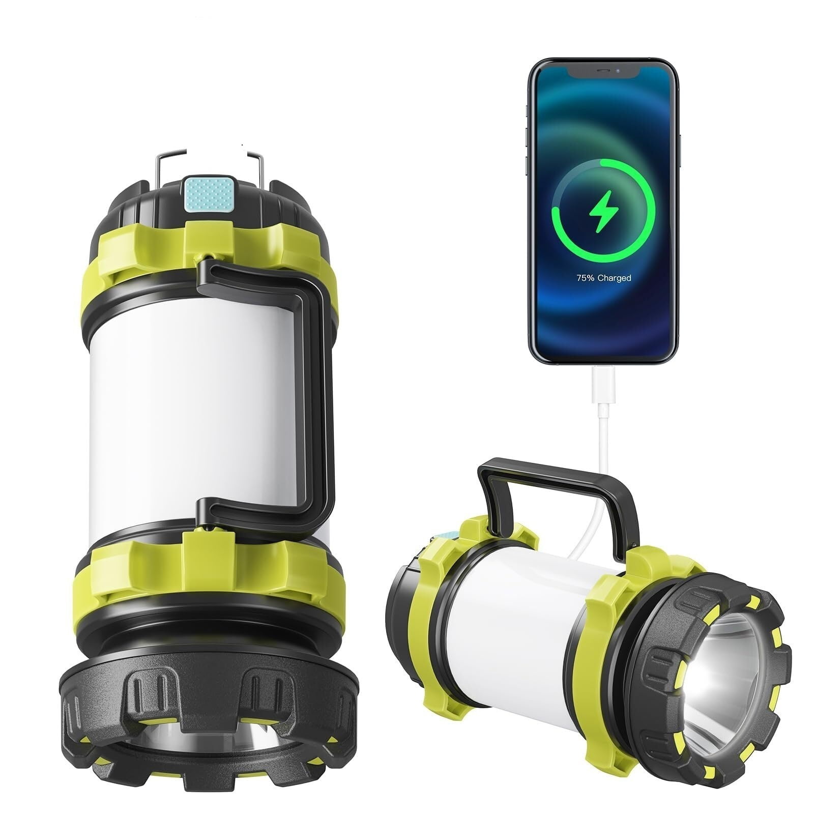 Camping Lantern Rechargeable, 4000mAh Camping Flashlight 6 Modes LED ...