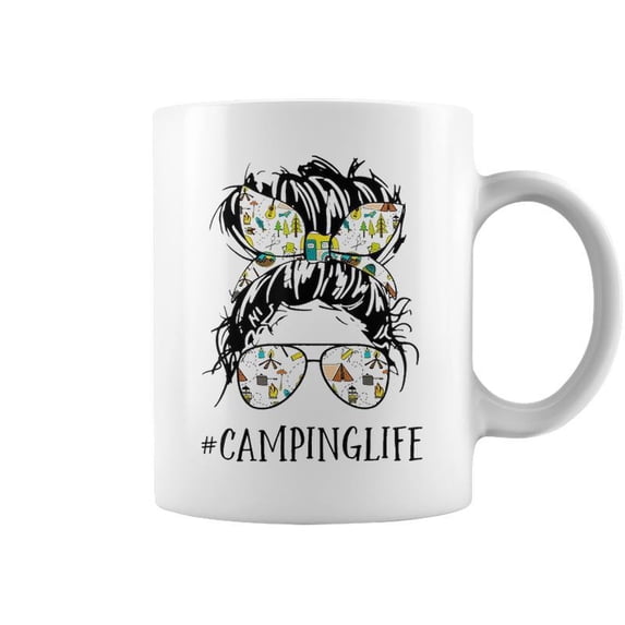 Camping Life Mom Messy Bun Mom Camping Life Coffee Mug - Walmart.com
