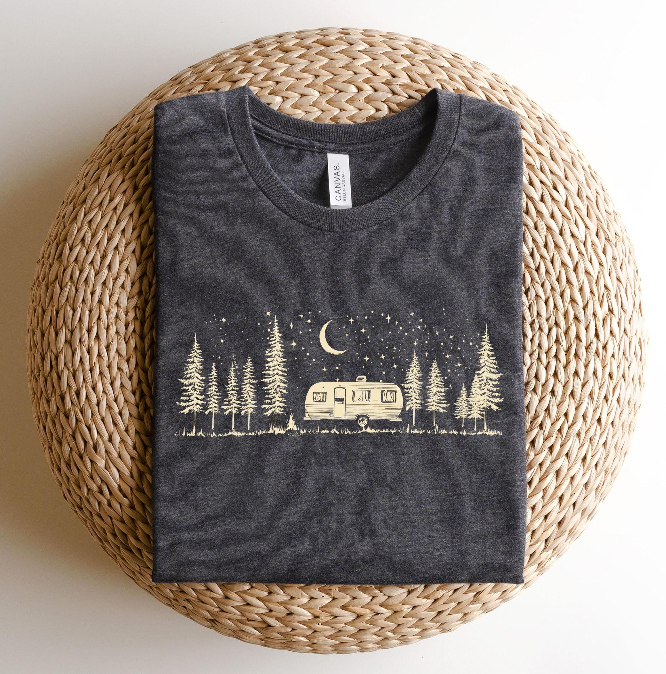 Camping Life Shirt- Retro Camper Under Stars Design - Nature Adventure ...