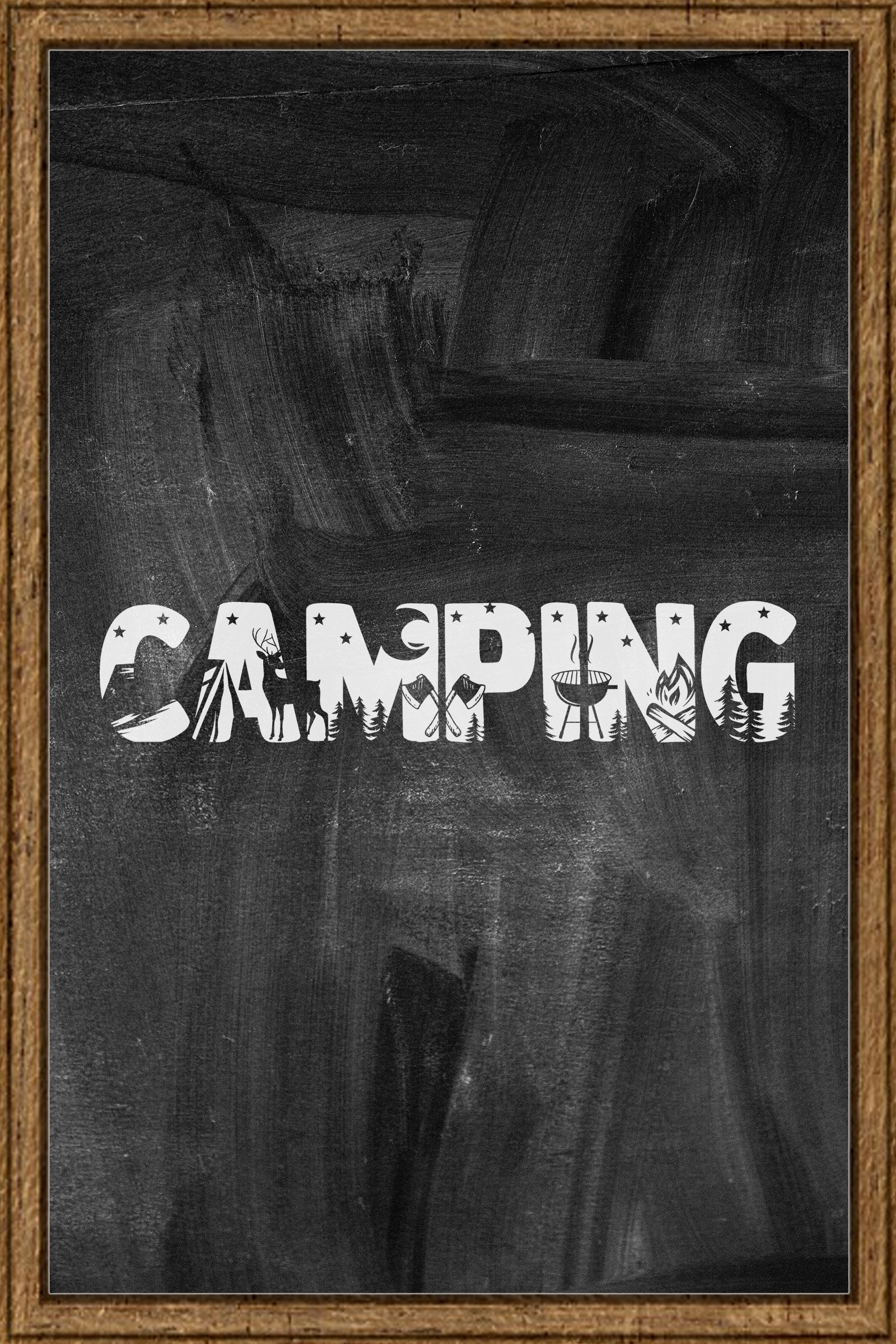 Camping Life Smores Stars Deer Upnorth Living BBQ Tin Sign Chalk Board ...