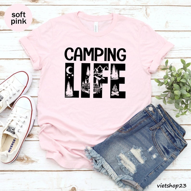 Camping Life Tee – Camp Lover, Hiking Adventure Shirt Gift - Walmart.com