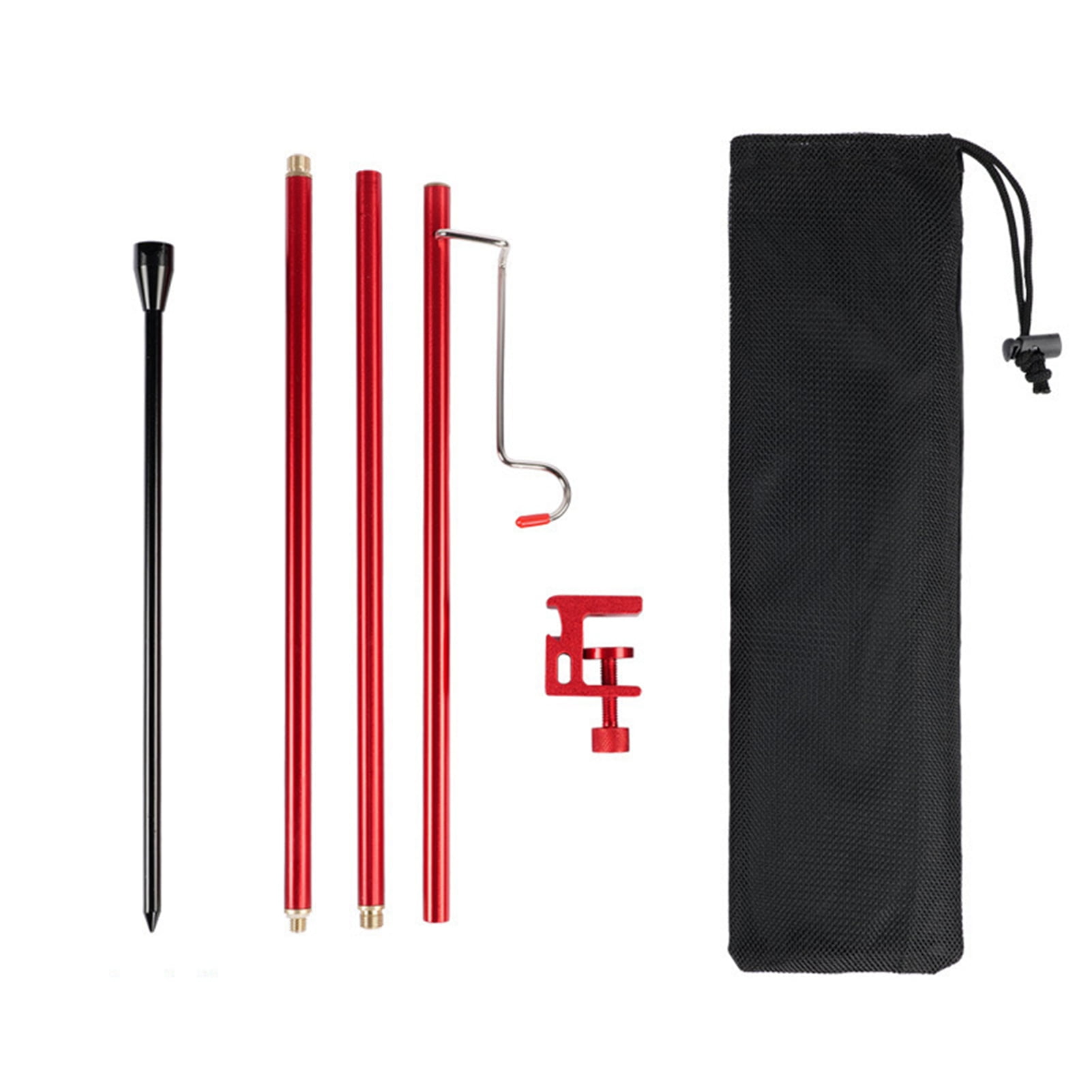 Camping Light Pole Aluminium Alloy Dual Purpose Folding with Nails ...