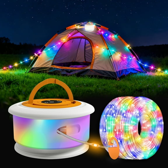 LIDUI-Camping String Lights, 3 in 1 Upgraded Retractable RGB Outdoor ...