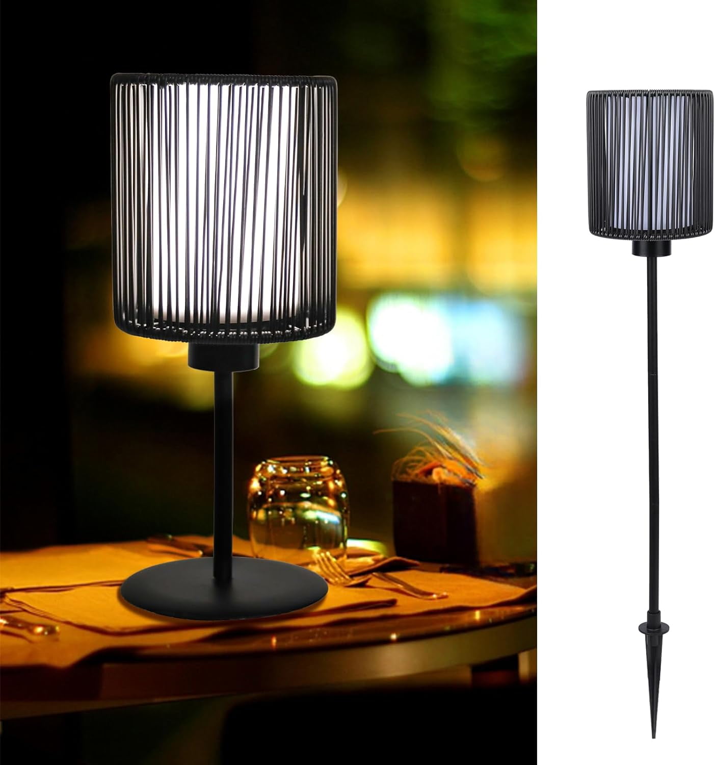 Camping Light Table Lamp, 3 in 1 Portable Path Light Outdoor Solar ...