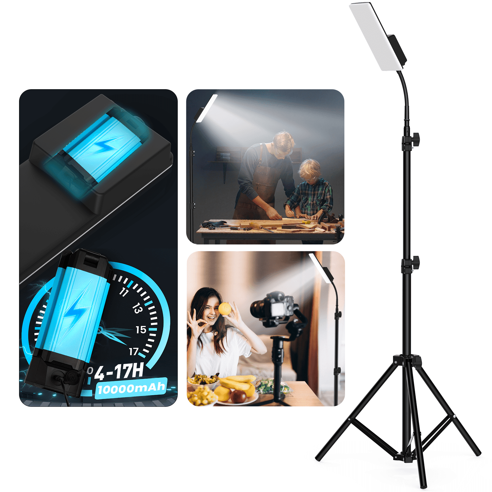 Camping Light, Telescoping Lantern Light, 10000mAh Rechargable Work ...