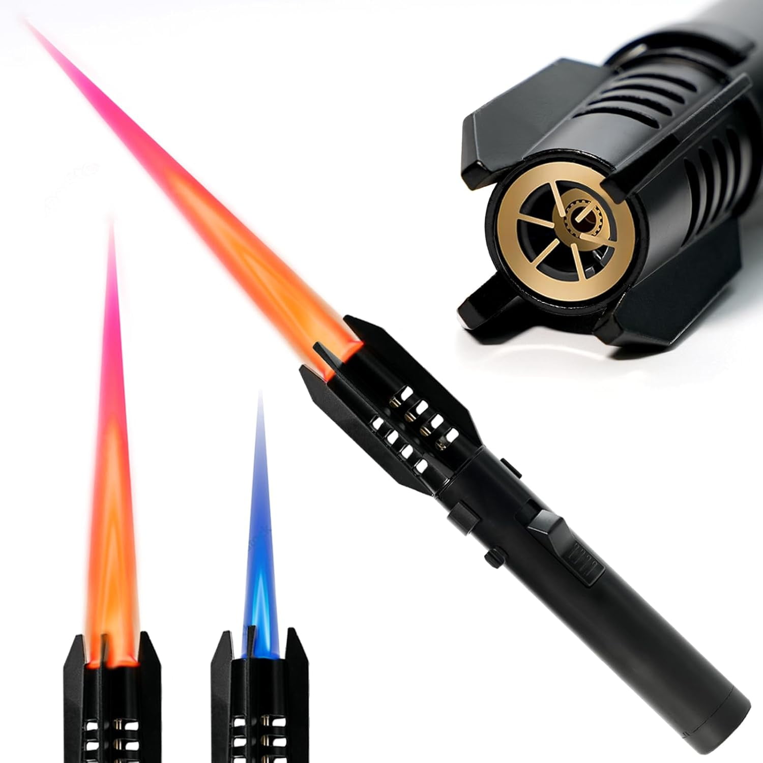 Camping Lighter, Torch Straight Flame Bright Fire Refillable Windproof ...