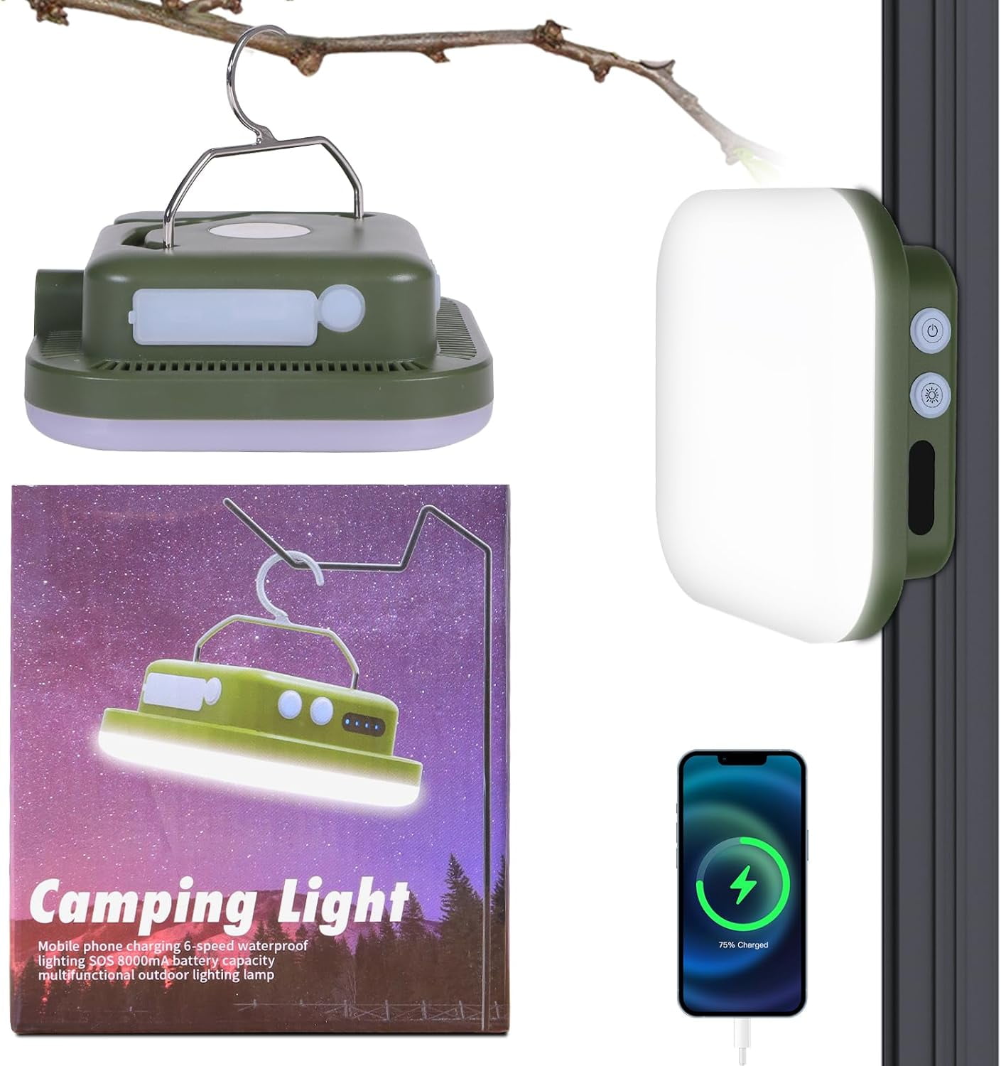 Camping Lights, Rechargeable LED Camping Lanterns, Magnetic Dimmable ...
