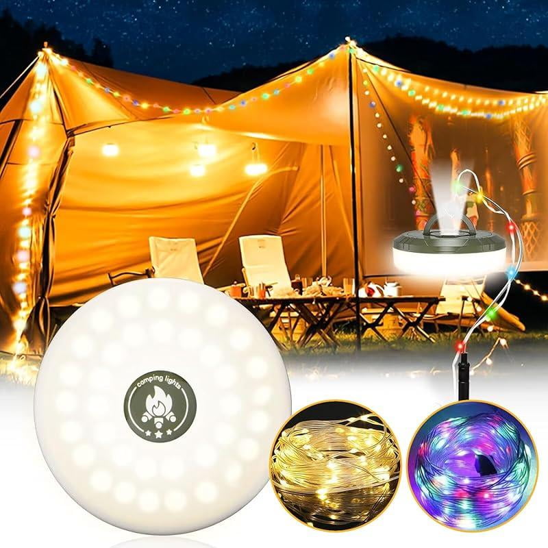 Camping Lights String,29.5Ft 4 in 1 Outdoor String Lights with 8 Modes ...
