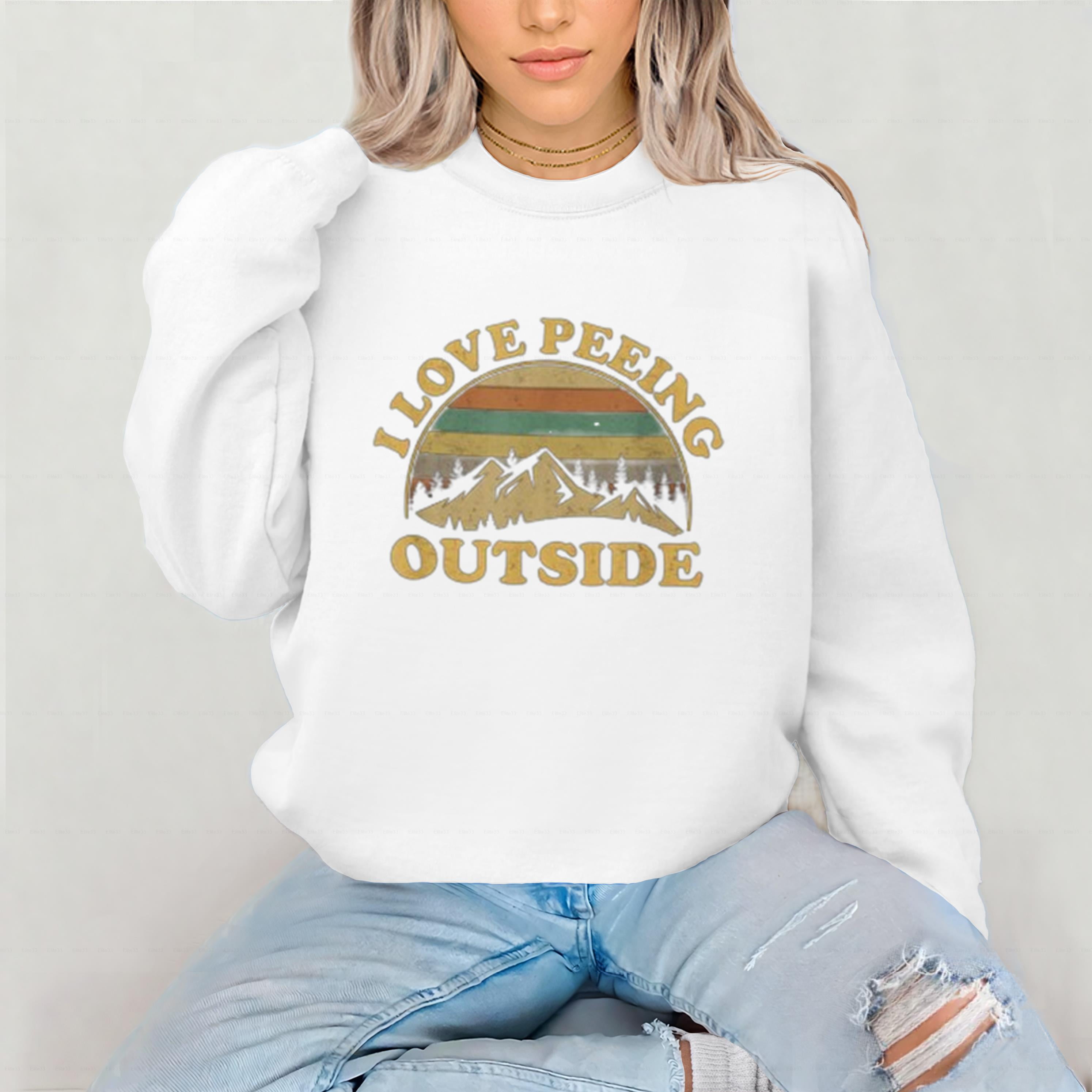 Camping Lover T-Shirt with Funny Peeing Outside Print, for men & women ...