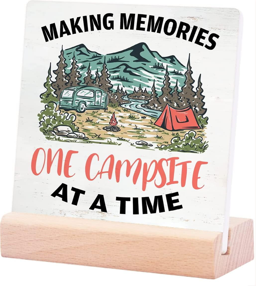 Camping Making Memories Campsite Table Sign Home Decor Rustic Camper ...