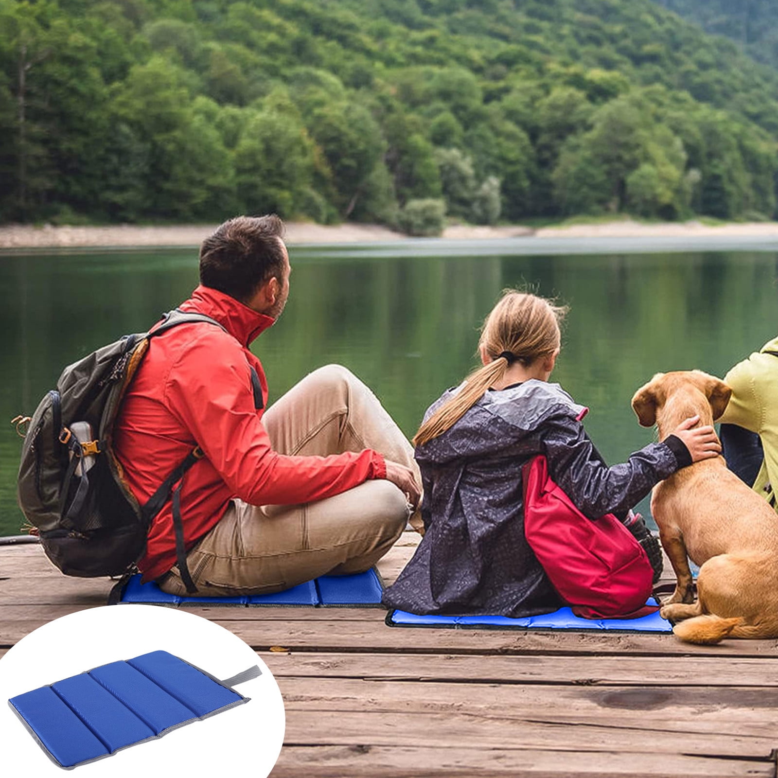 Camping Mat Quad-fold Cotton Outdoor Seat Cushion, Waterproof Damp ...