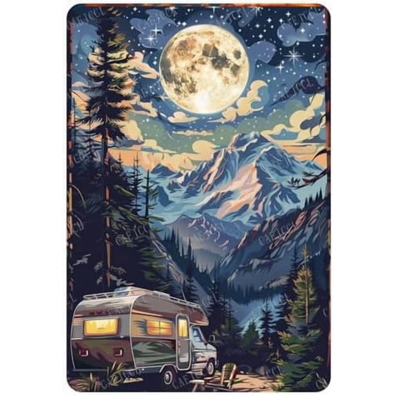 Camping Metal Signs Retro Tin Sign Vintage Wall Decoration for Bar ...