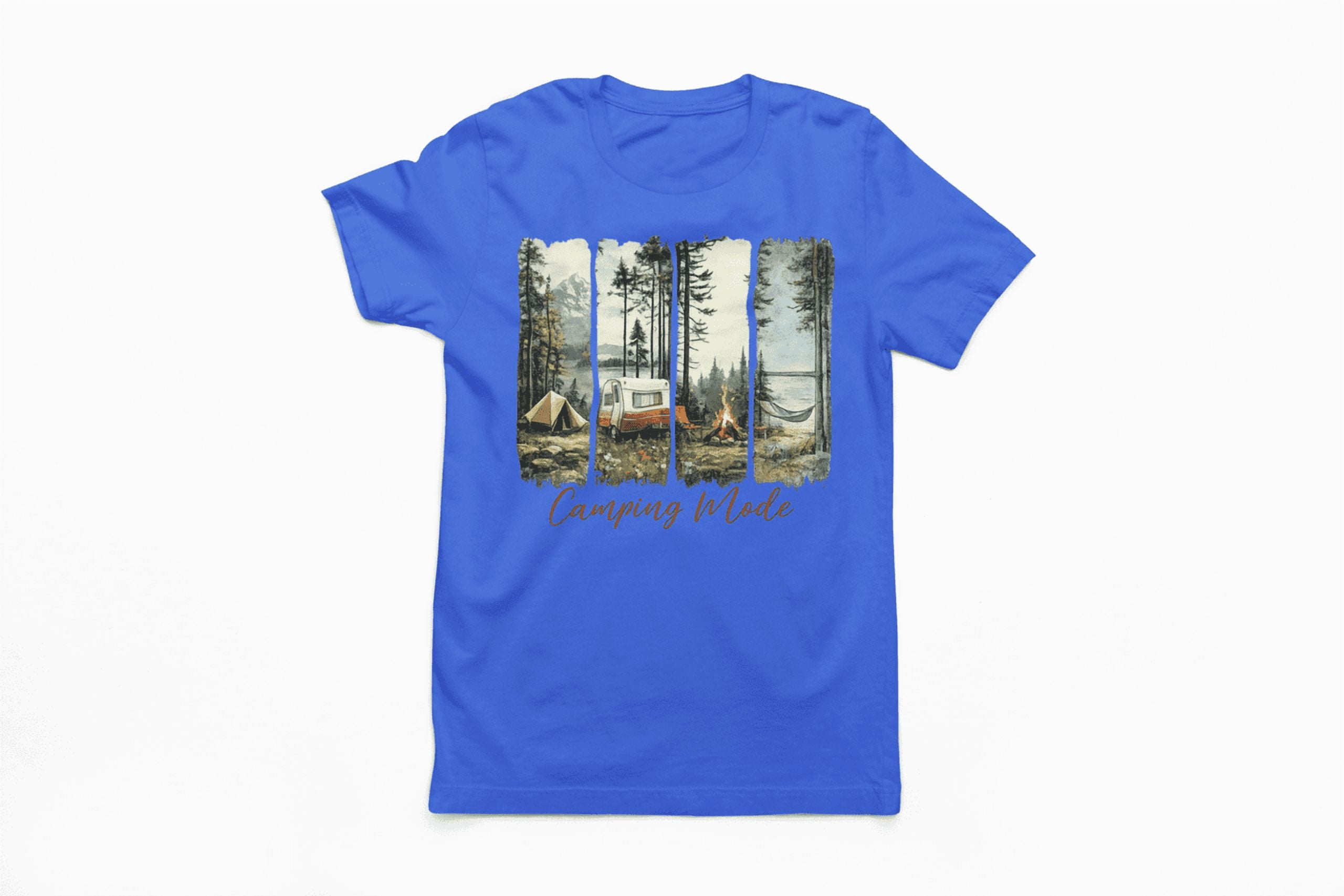 Camping Mode Graphic T-Shirt for Men & Women, Vintage Outdoor Adventure ...