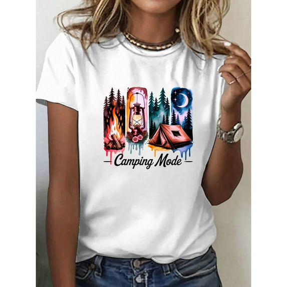 Camping Mode Pattern Woman Fashion Printedfor WoWomans Dive into the ...