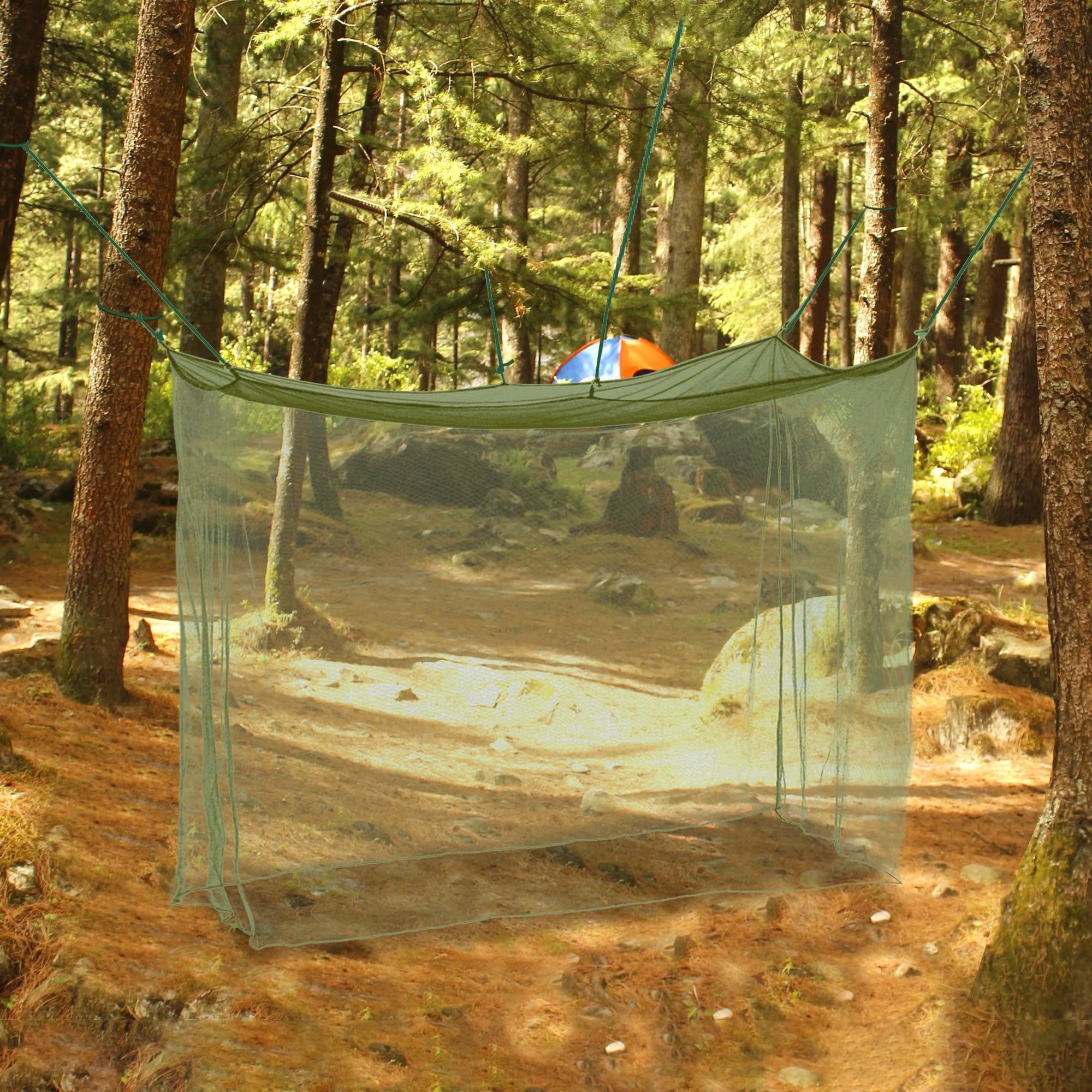 TSV Portable Bug Mesh, Green High Density Camping Mosquito Net Tent ...