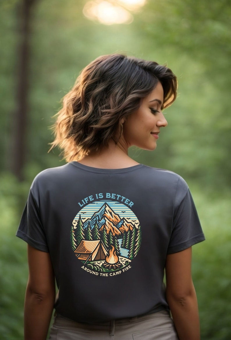 Camping Nature Aesthetic T-Shirt, Outdoor Adventure Apparel, Wanderlust ...