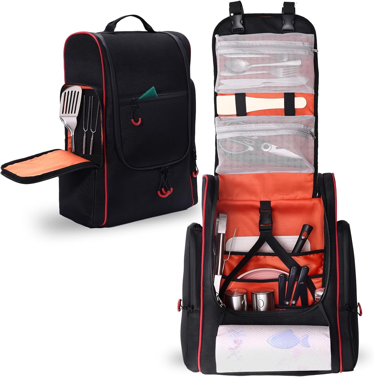 Camping Organizer for Outdoor Kitchen Storage, Large Hanging Cookware ...