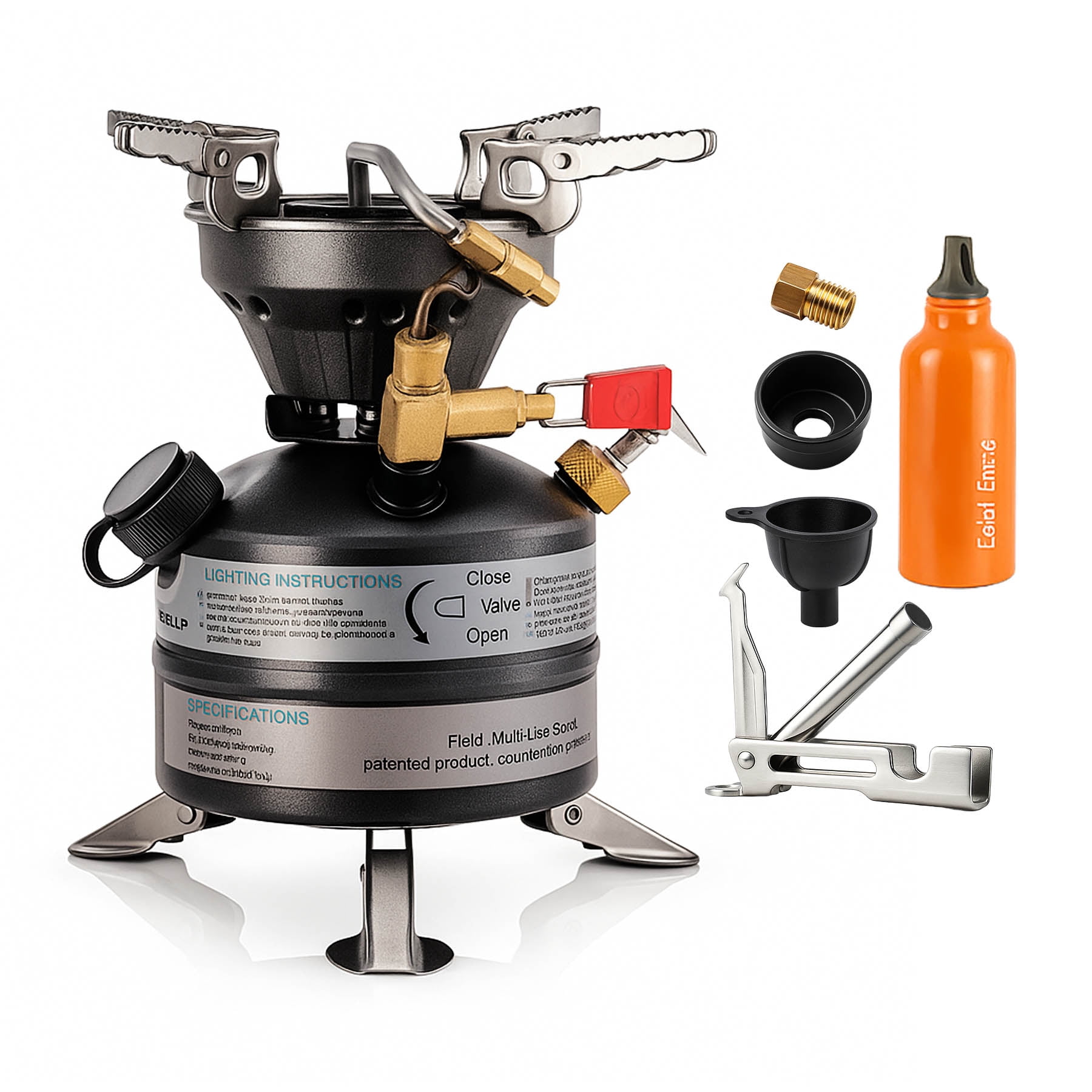 Camping Outdoor Mini One-Piece Multi-Fuel Camp Gasoline Stove Burner ...