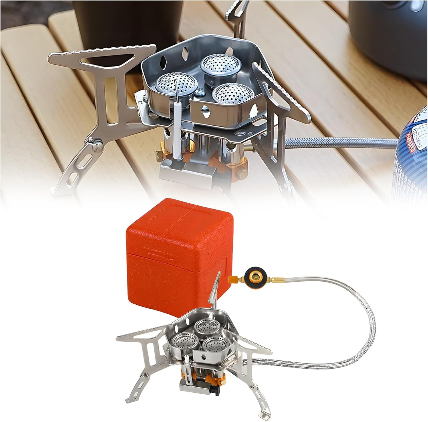 Camping Outdoor Windproof Gas Burner, 5800W Windproof Camp Stove ...