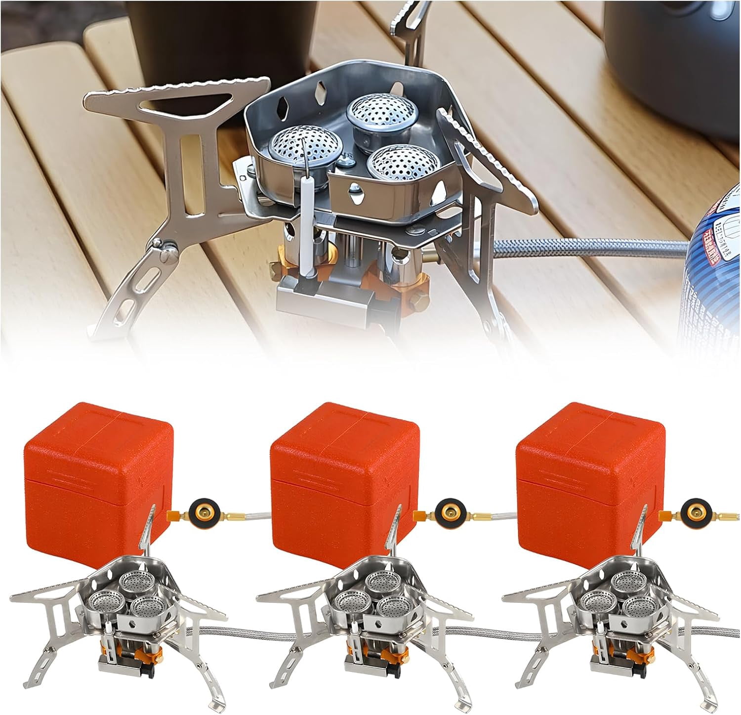 Camping Outdoor Windproof Gas Burner, 5800W Windproof Camp Stove ...