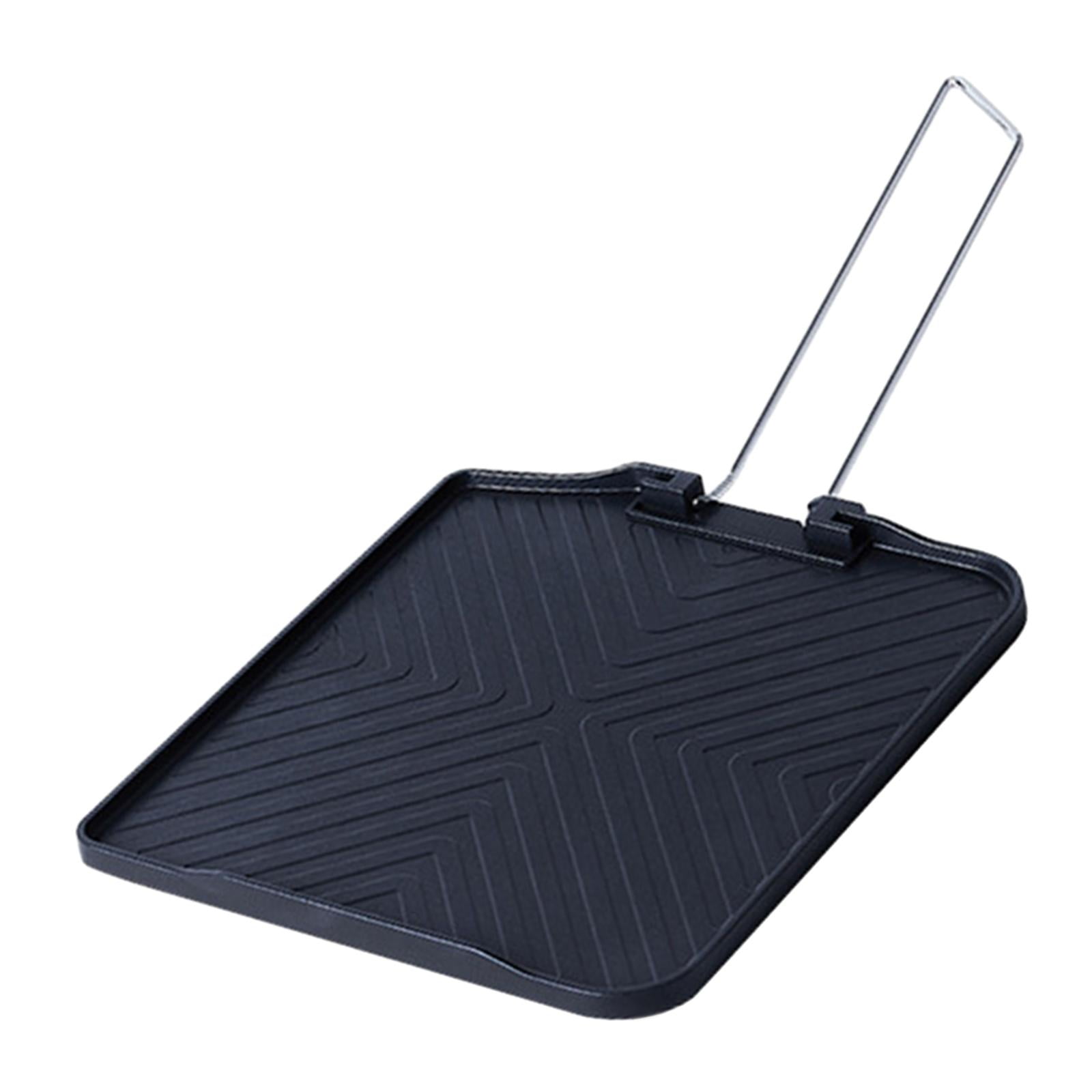 Camping Pan BBQ Griddle Pans with Handle Frying Pans Aluminum Grill Pan ...