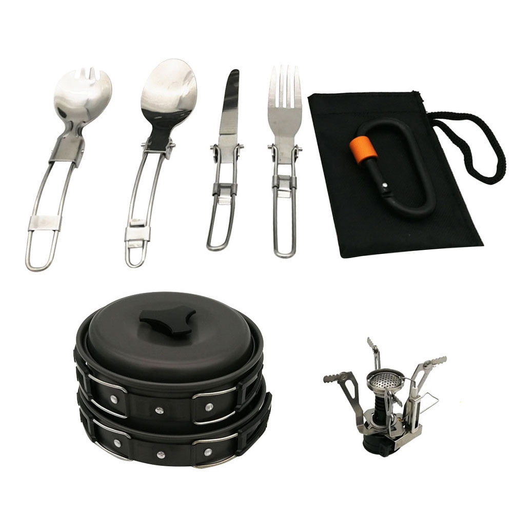 Camping Pan Set Flatware Backpacking Gear Cooking Utensil Backpacking ...
