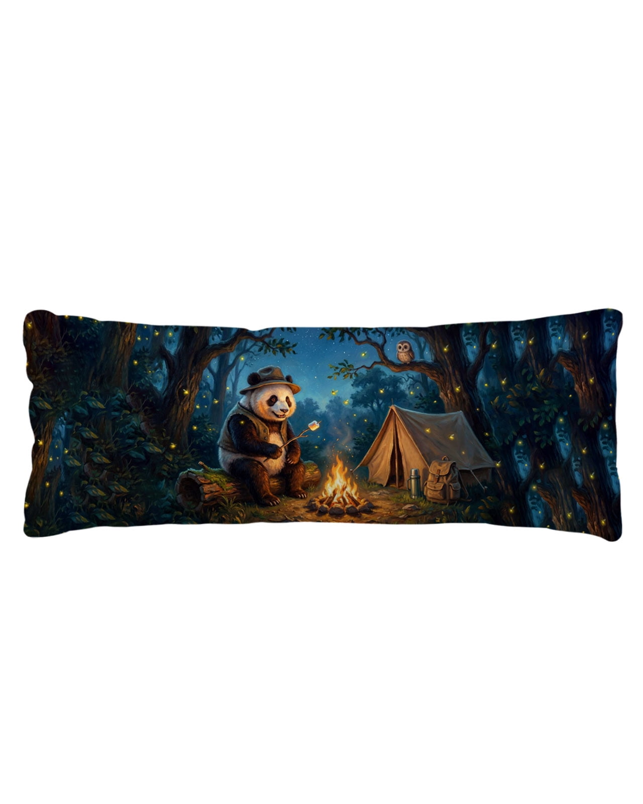Camping Panda Body Pillow Cover 20 x 54 Inch Decorative Pillow Cover ...