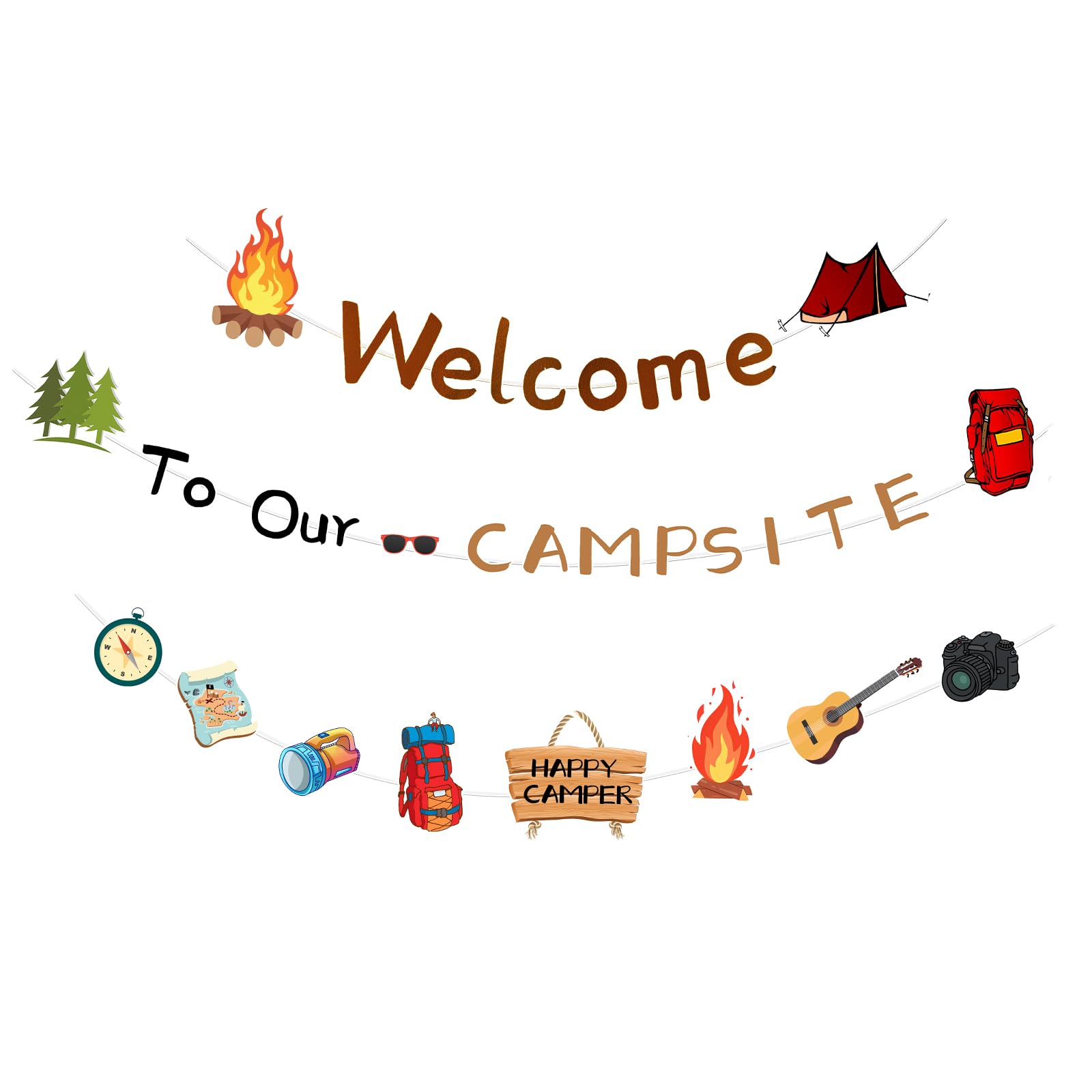 Camping Party Decorations, Welcome YPF5 to Our Campsite Banner Campsite ...