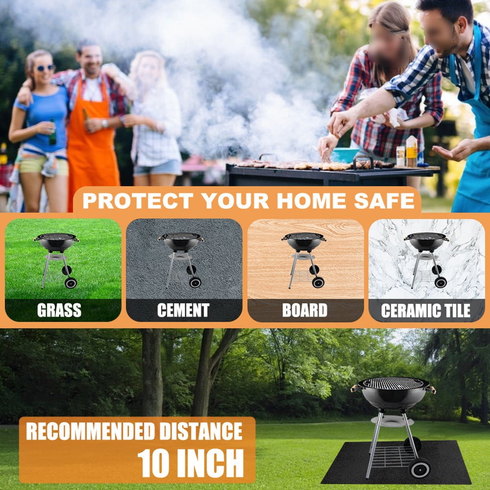 Fireproof Fire Mat Floor Lawn Protection BBQ Grill Pad Rug Firepad ...