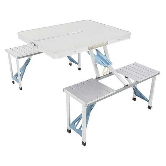 Camping Picnic Table Set,Aluminum Alloy Folding Picnic Tables Benches ...