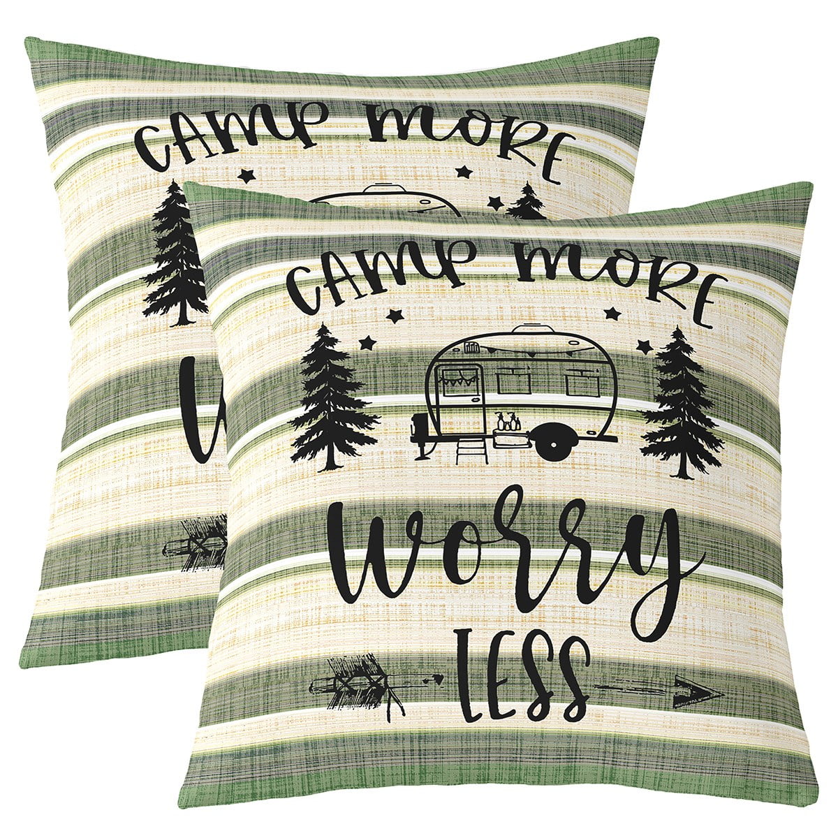 Camping Pillow Covers,Camper Themed Throw Pillow Covers Camper Decor,RV ...