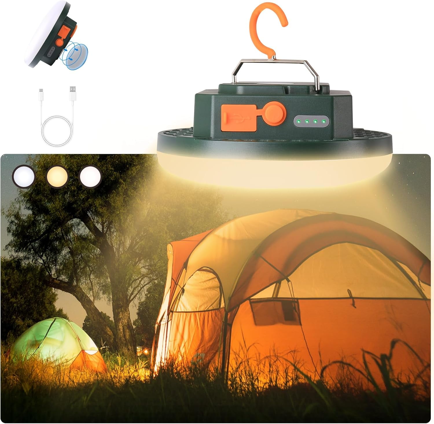 Camping Pop Up Tent Light for Hanging, LED Rechargeable Portable ...