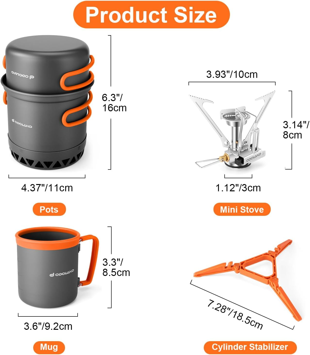 Camping Pots with Heat Exchanger Camping Cooking Set with Portable ...