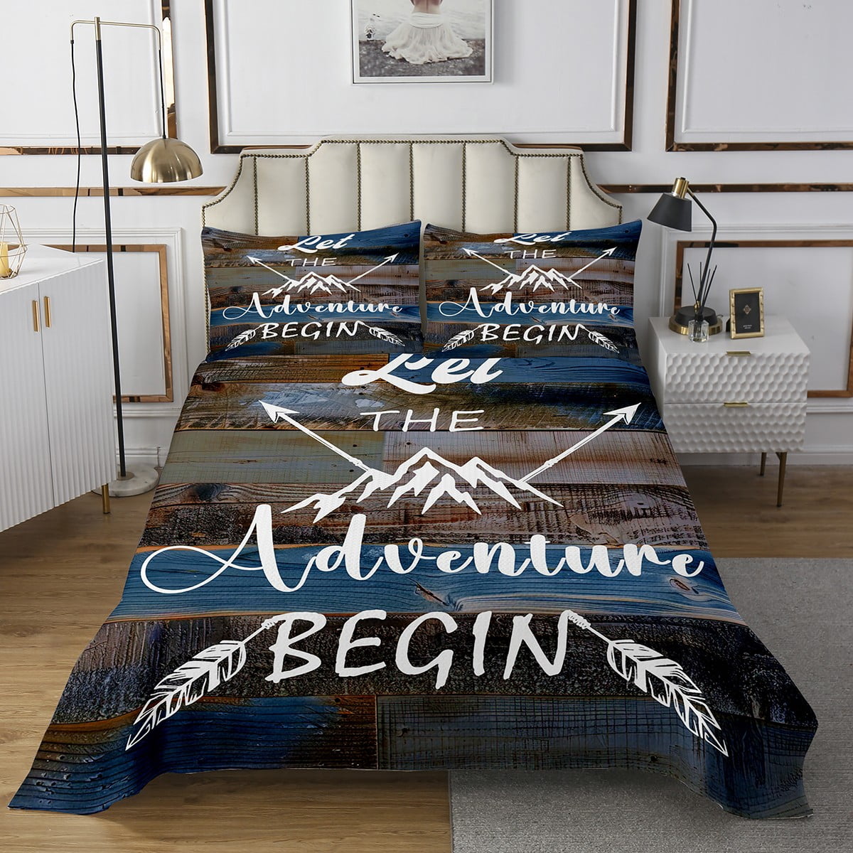 Camping Queen Bedding Set Happy Camping Quilt Set Adventure Theme Bed ...