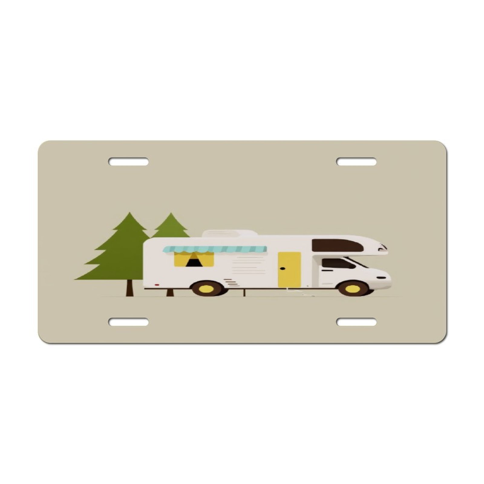 Camping RV by Trees License Plate Lightweight Aluminum Automotive ...