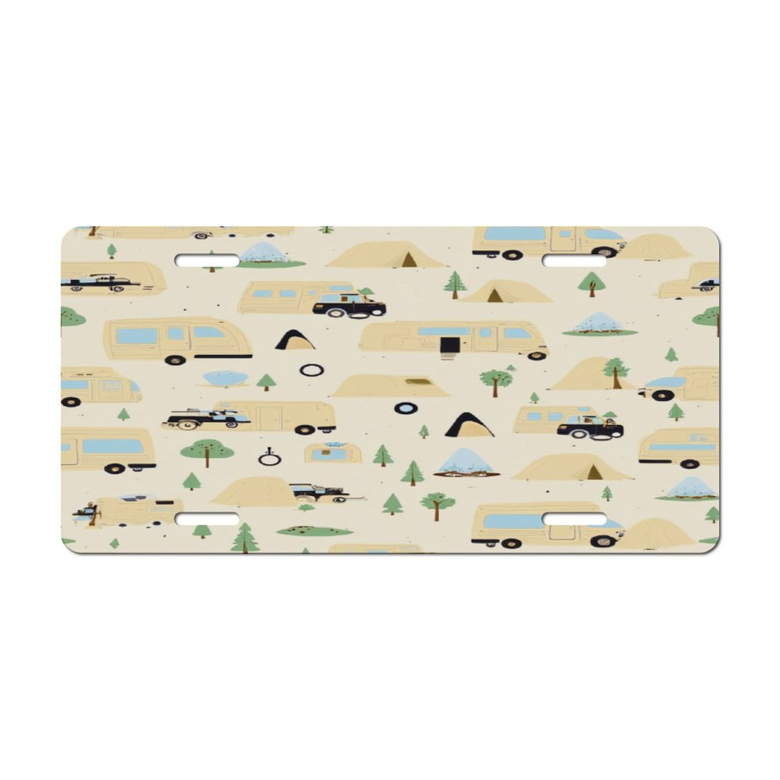 Camping RVs And Tents Pattern Car Decorative Front License Plate,Vanity ...