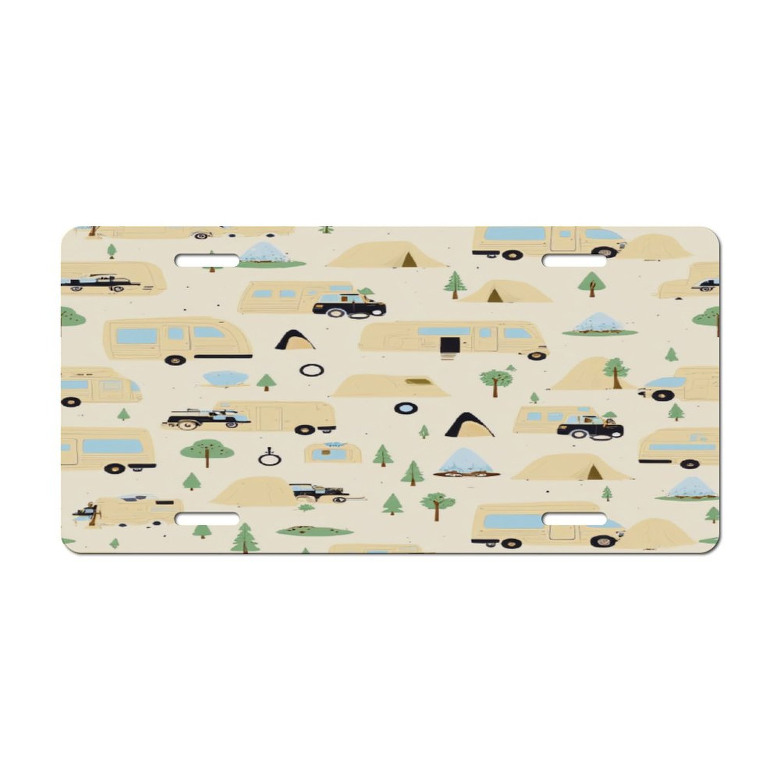Camping RVs And Tents Pattern Car Decorative Front License Plate,Vanity ...