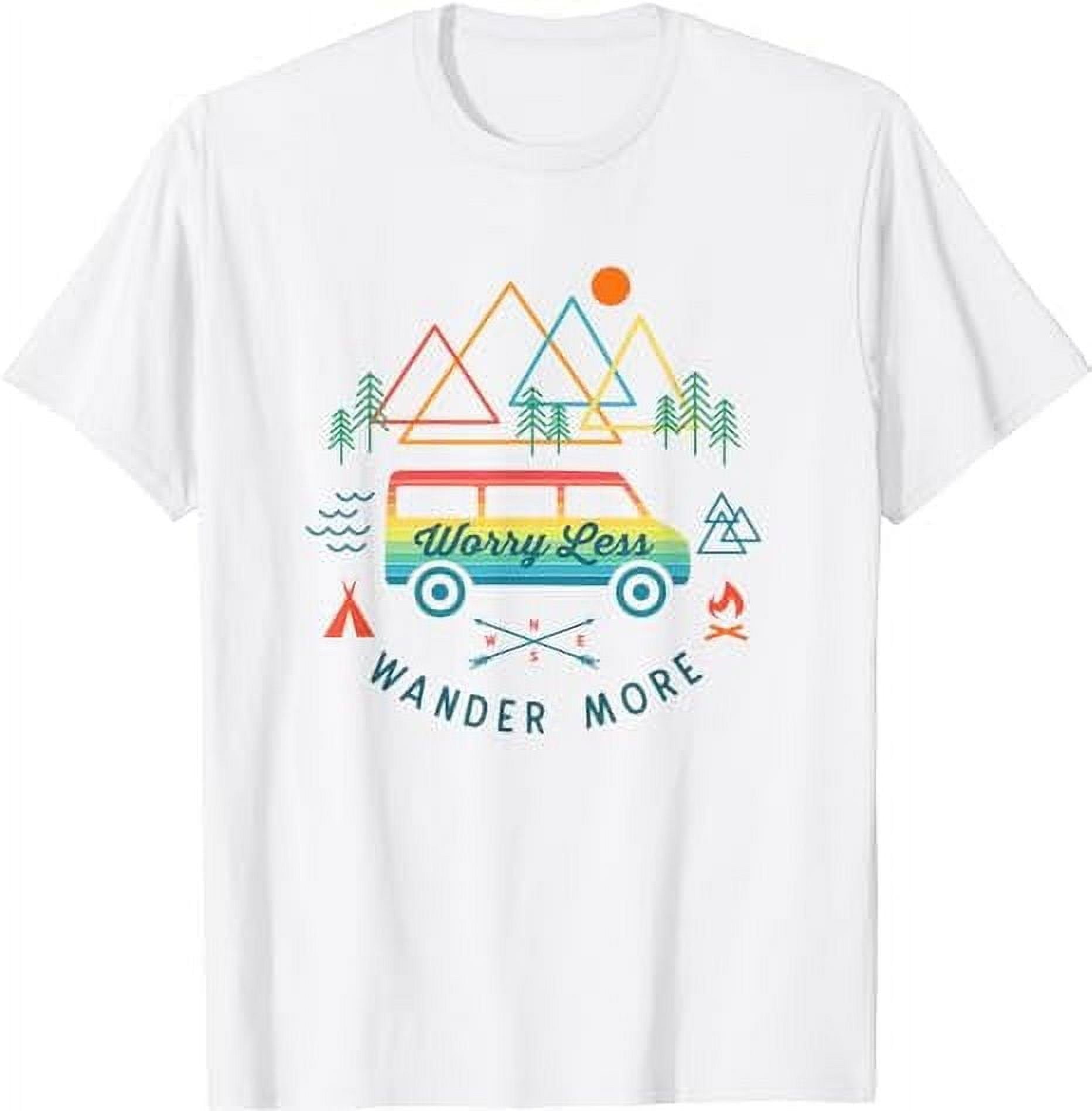Camping Retro Van Vintage Sunset Mountains RV T-Shirt - Walmart.com