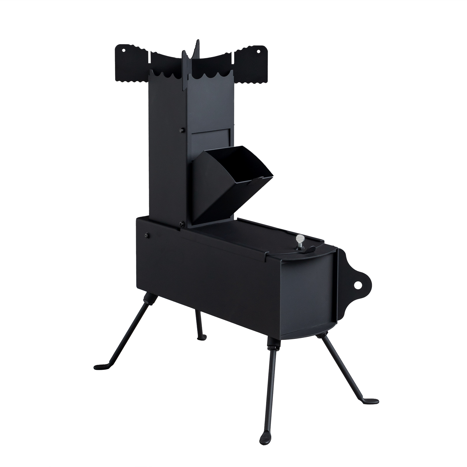Camping Rocket Stove - Portable Wood Burning Stove, 45° Fuel Chamber ...