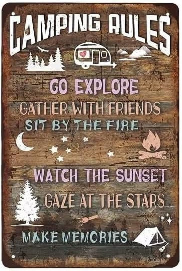 Camping Rules - Camping Decor - Deck Rules - Camper RV Outdoor Decor ...