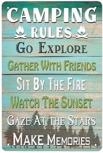 Camping Rules - Camping Decor - Deck Rules - Camper RV Outdoor Decor ...