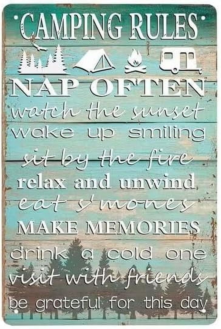 Camping Rules - Camping Decor - Deck Rules - Camper RV Outdoor Decor ...