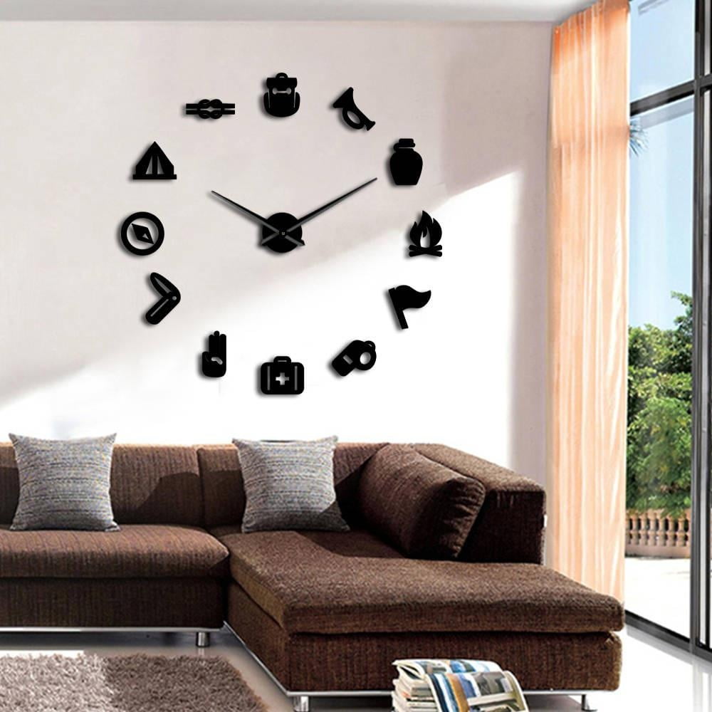 Camping Scouting DIY Giant Wall Clocks Junior Kids Scout Campfire ...